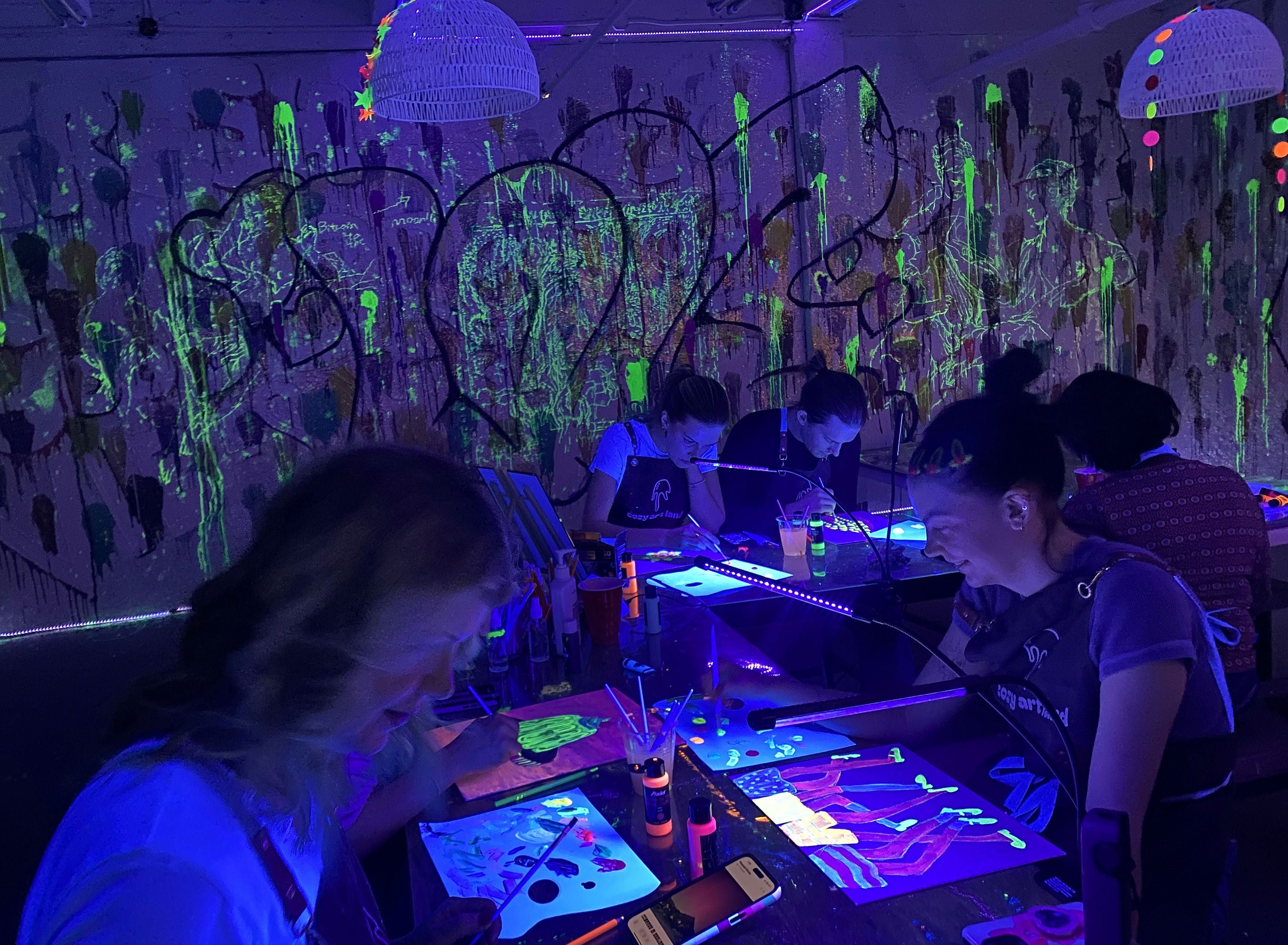Paint, Slime and Sip Experience in the Dark | Long Island City | New ...